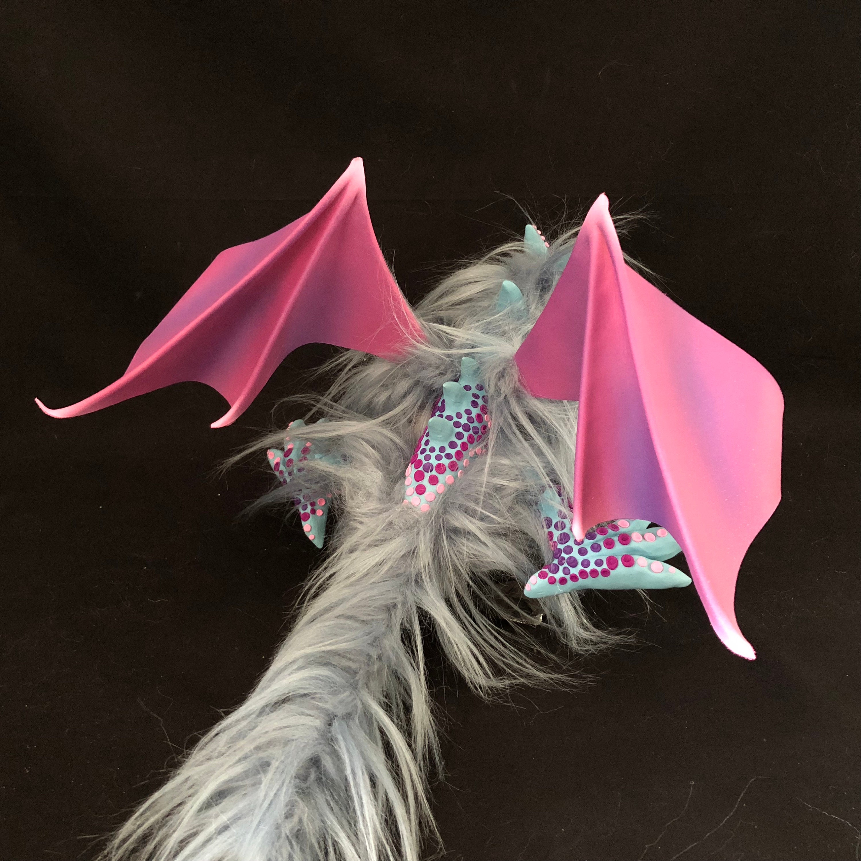 FURRY DRAGON Puppet GRAY Dragon Sculpture Mythical Creature | Etsy