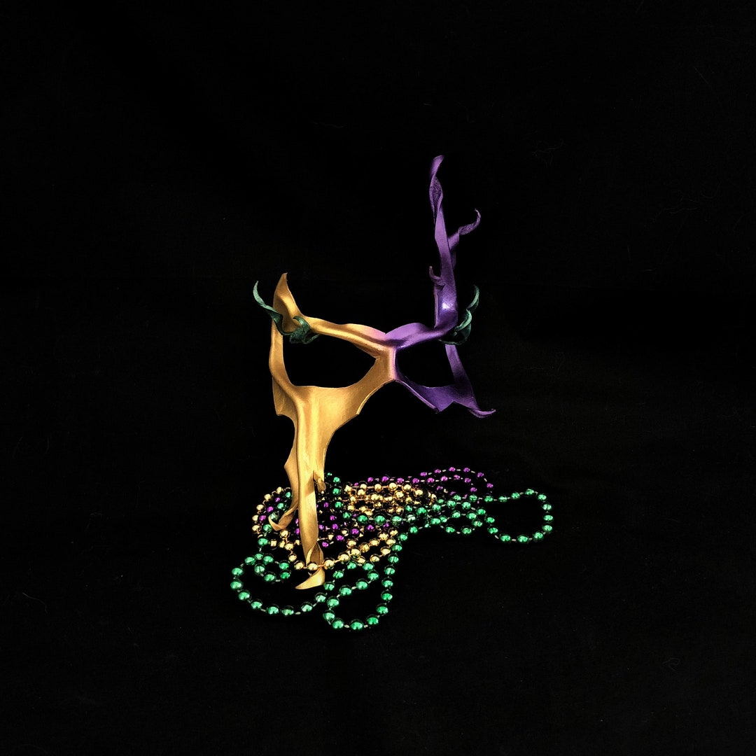 Mardi Gras Masquerade Mask Gold Mardi Gras Mask Leather Mask Mardi Gras ...