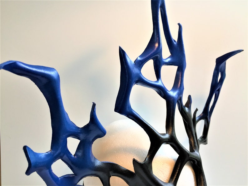 BLACK LEATHER MASK Blue Demon Halloween Mask Evil Dark - Etsy