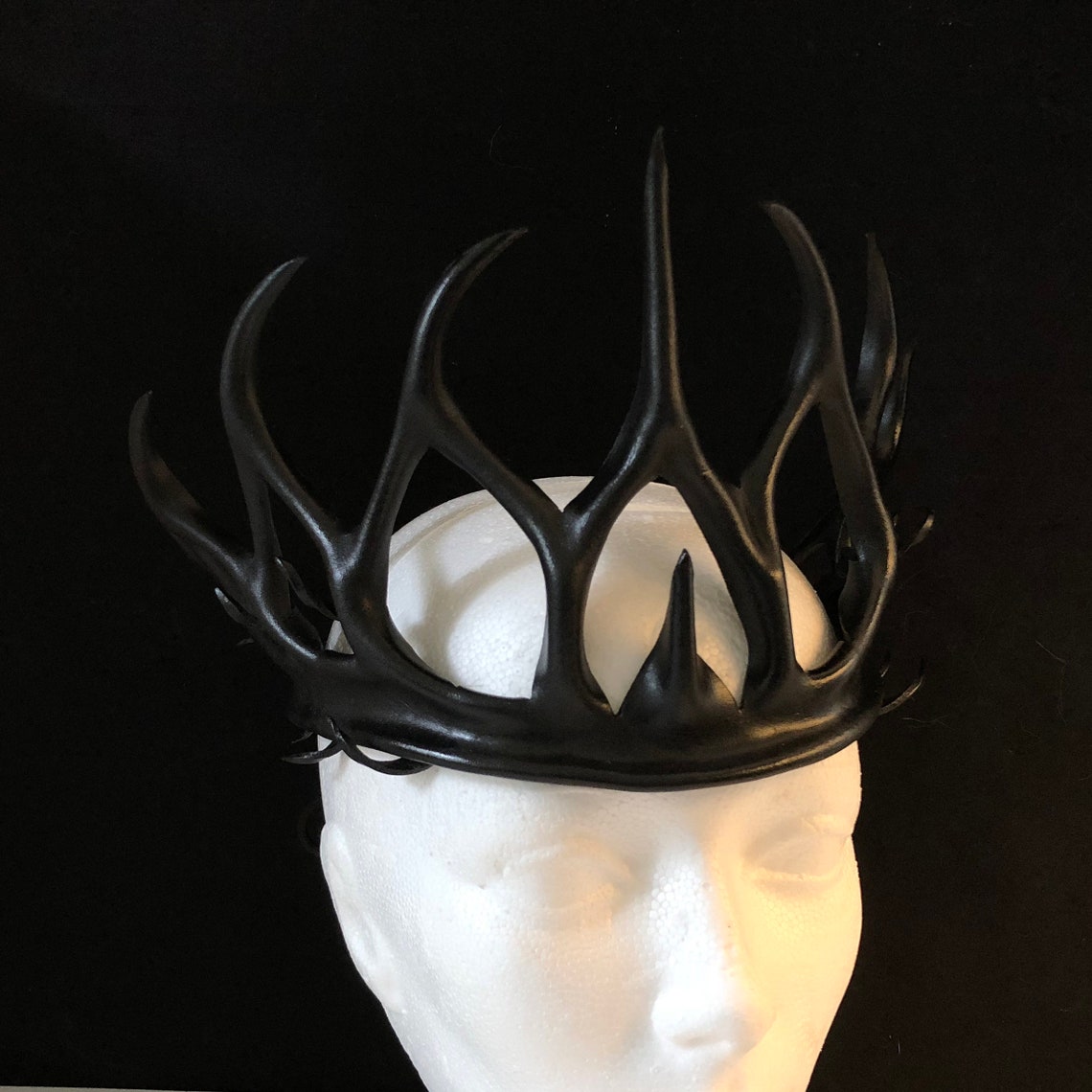 Dark Fairy Queen Crown / Witch Black Leather Headpiece | Etsy