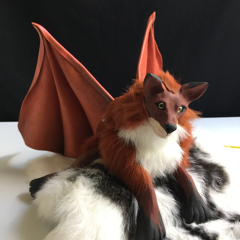 Fox Shoulder Puppet, Winged Fantasy Animal Puppet Pet * Fantasy ...