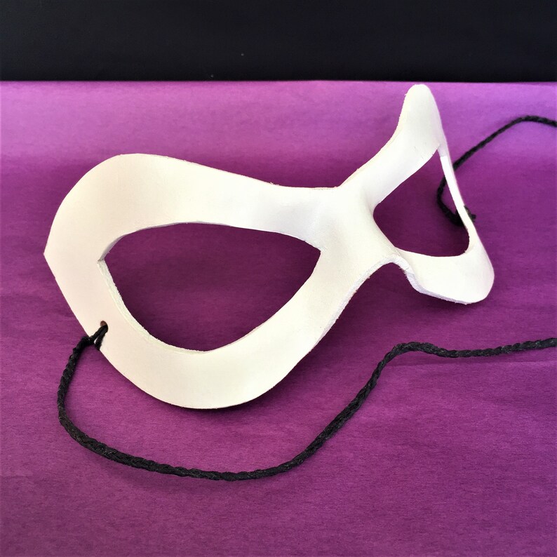 Leather Mask White Mask Renfaire Mime Superhero Cosplay - Etsy