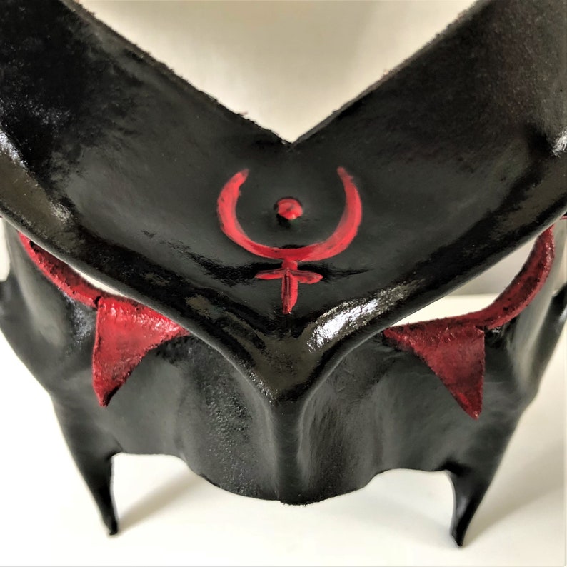 ARES Black Leather Mask Demon Mask Greek God Mask Warrior - Etsy