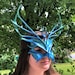 Greek God Mask BLUE Leather Mask HYDRA Halloween Mask Masquerade ...