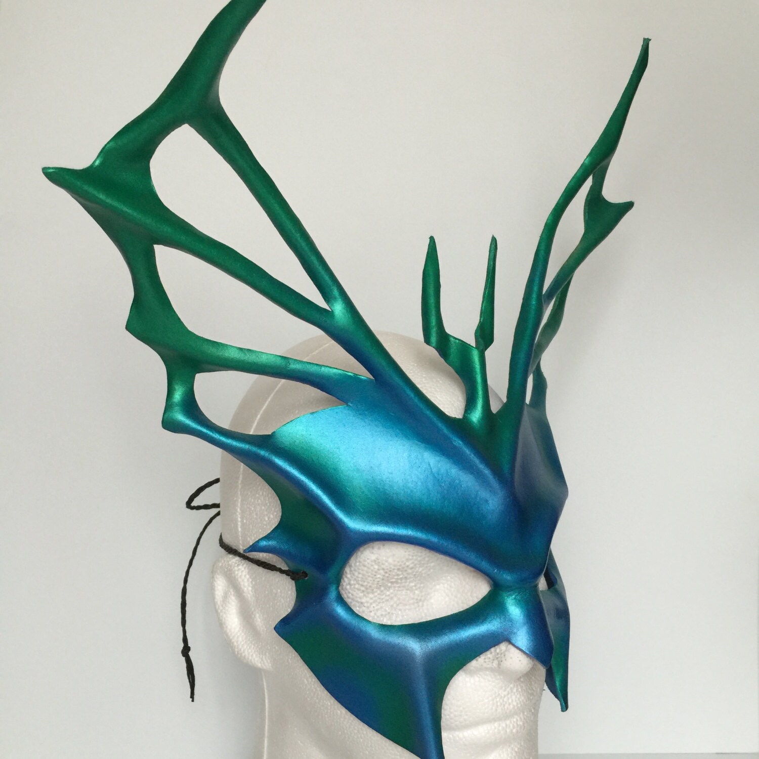 Greek God Mask BLUE Leather Mask HYDRA Halloween Mask | Etsy