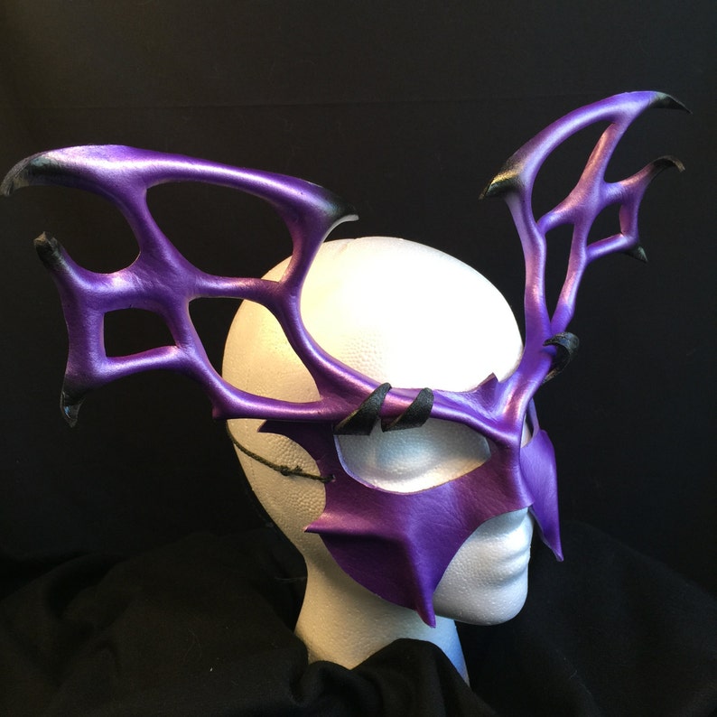 SORCERESS Leather Mask * Purple Evil Spider Queen Fantasy Mask ...