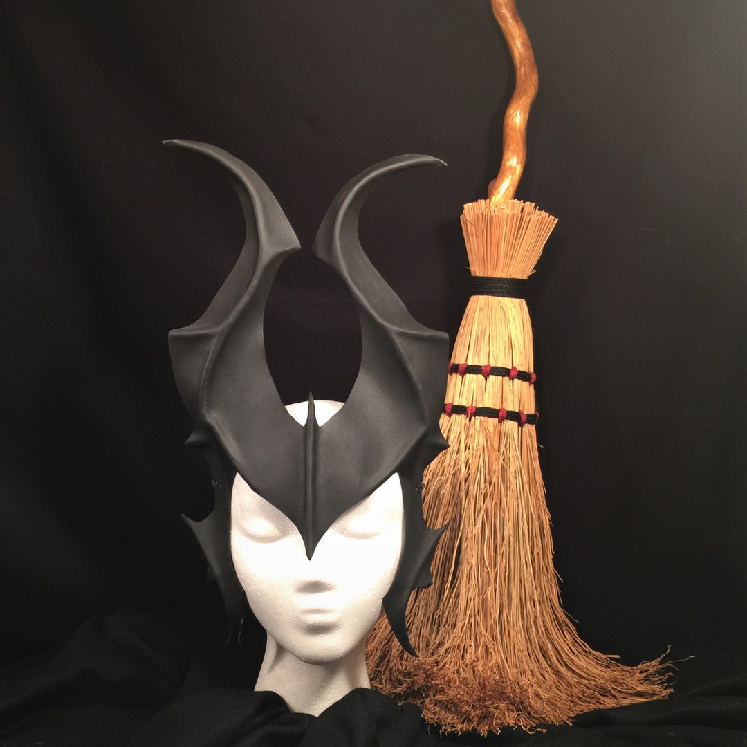 Black Cosplay Horns * Leather Demon Horns Witch Costume Dark Fairy ...