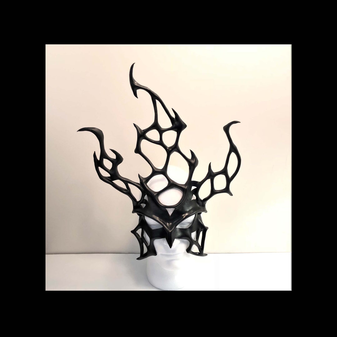 BLACK WIZARD MASK Demon Mask Sorceror Mask Fantasy Festival Mask ...