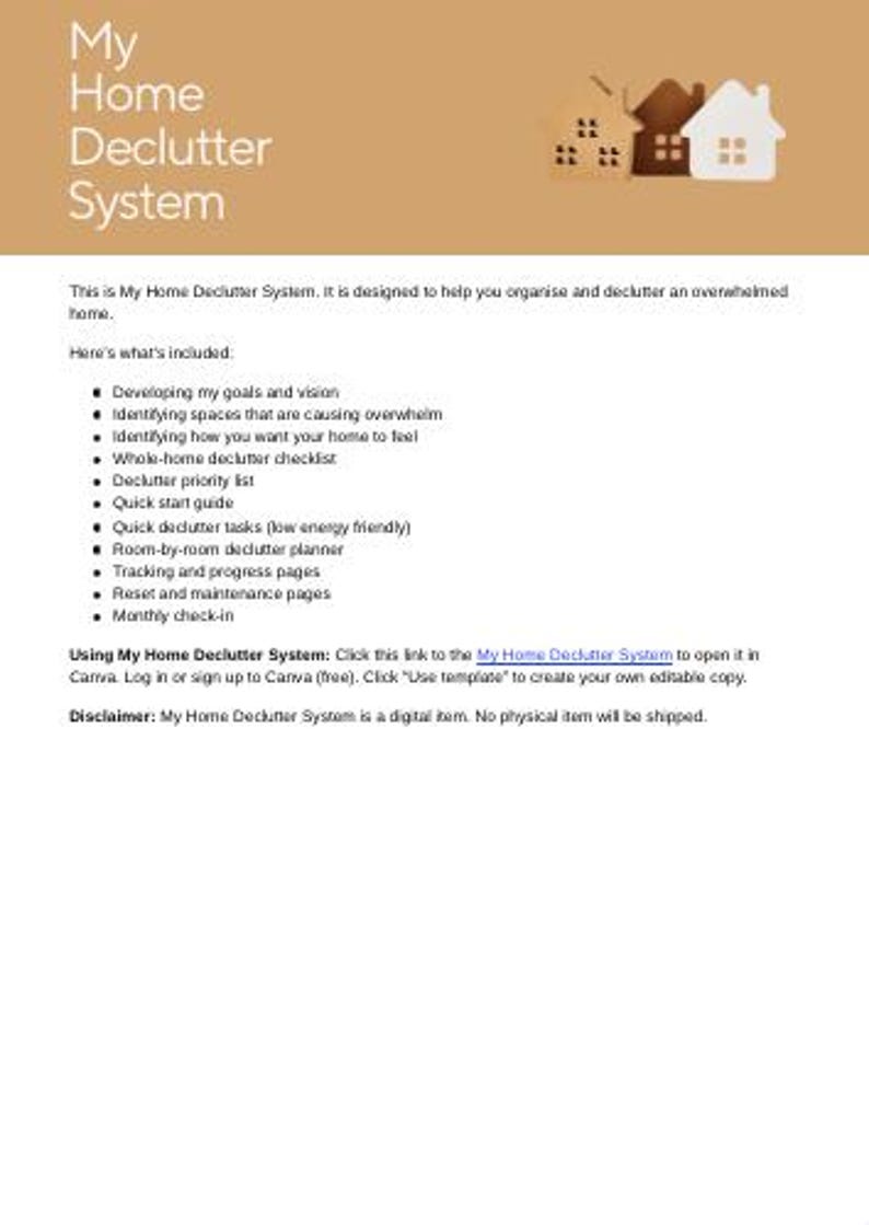 My Home Declutter System - Etsy