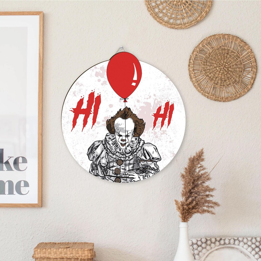 Hi Pennywise Door Sign, Horror IT Door Sign, Horror Characters Door ...