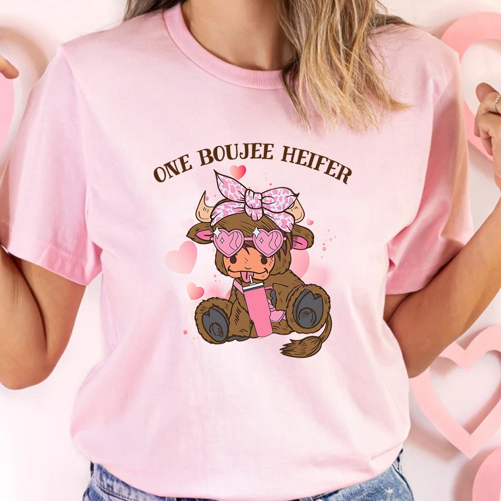 One Boujee Heifer PNG, Highland Cow Valentine Png, Valentine Day ...