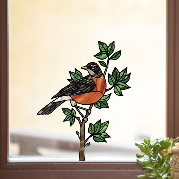 Stained Glass Robin Pattern - Etsy
