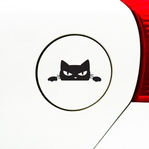 GAS Angry Cat Peeking Over . . . Gas Cap Vinyl Decal - Etsy