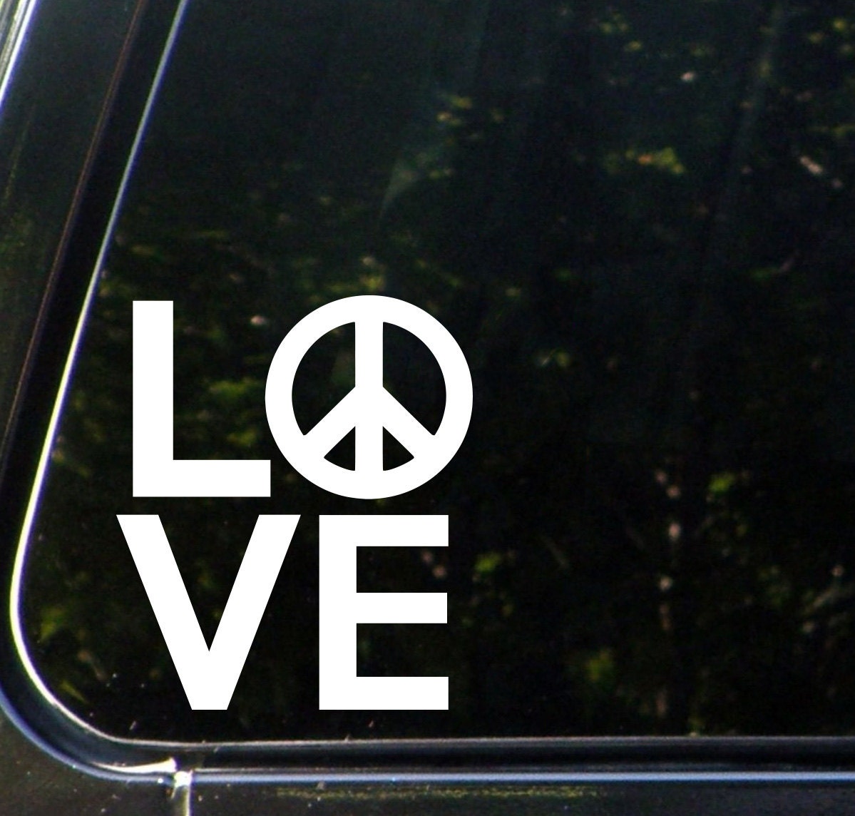CAR LOVE Sculpture With Peace Sign Vinyl Car Decal Sticker | Etsy