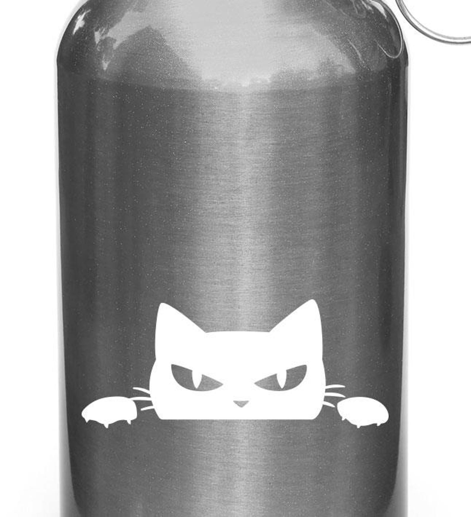 GAS Angry Cat Peeking Over . . . Gas Cap Vinyl Decal | Etsy