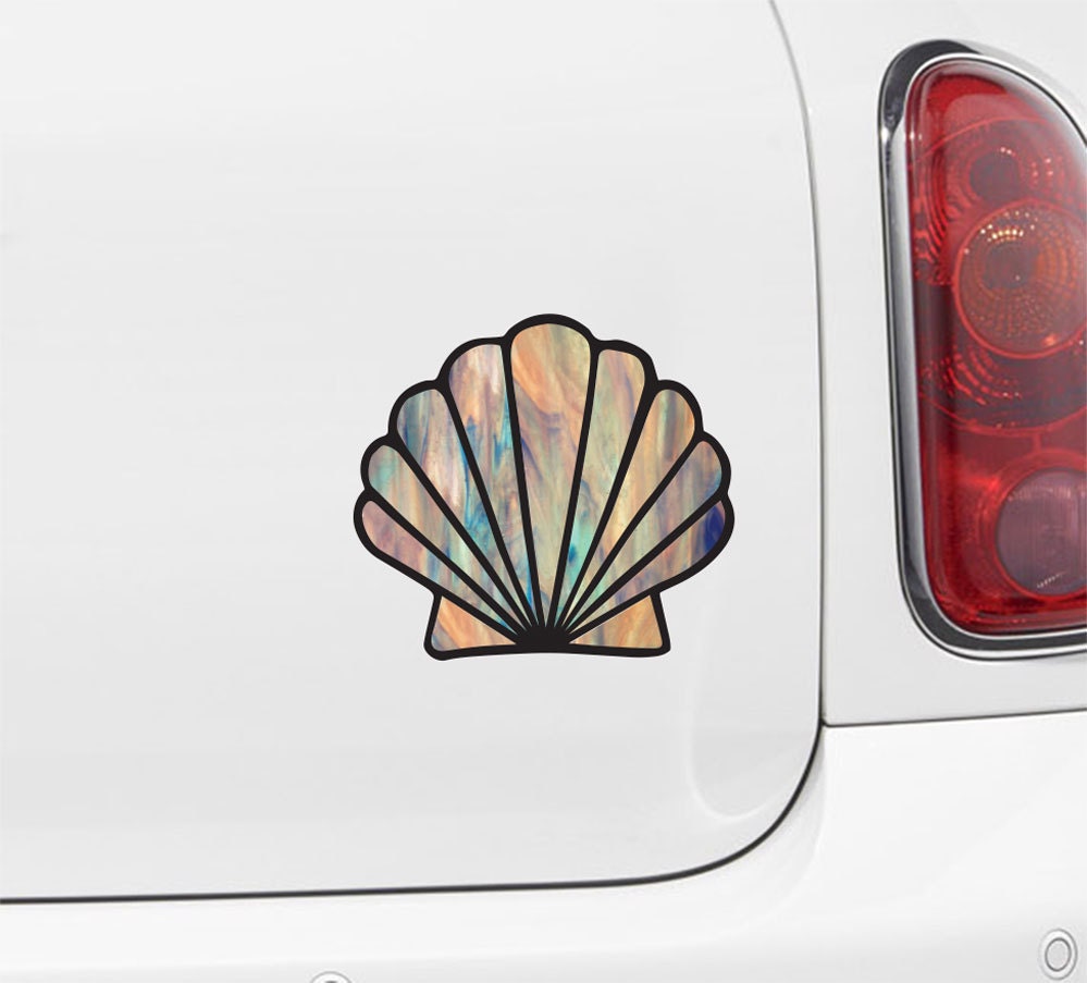 CLR:CAR Shell Scallop Seashell Stained Glass Style Vinyl - Etsy