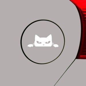 GAS Angry Cat Peeking Over . . . Gas Cap Vinyl Decal - Etsy