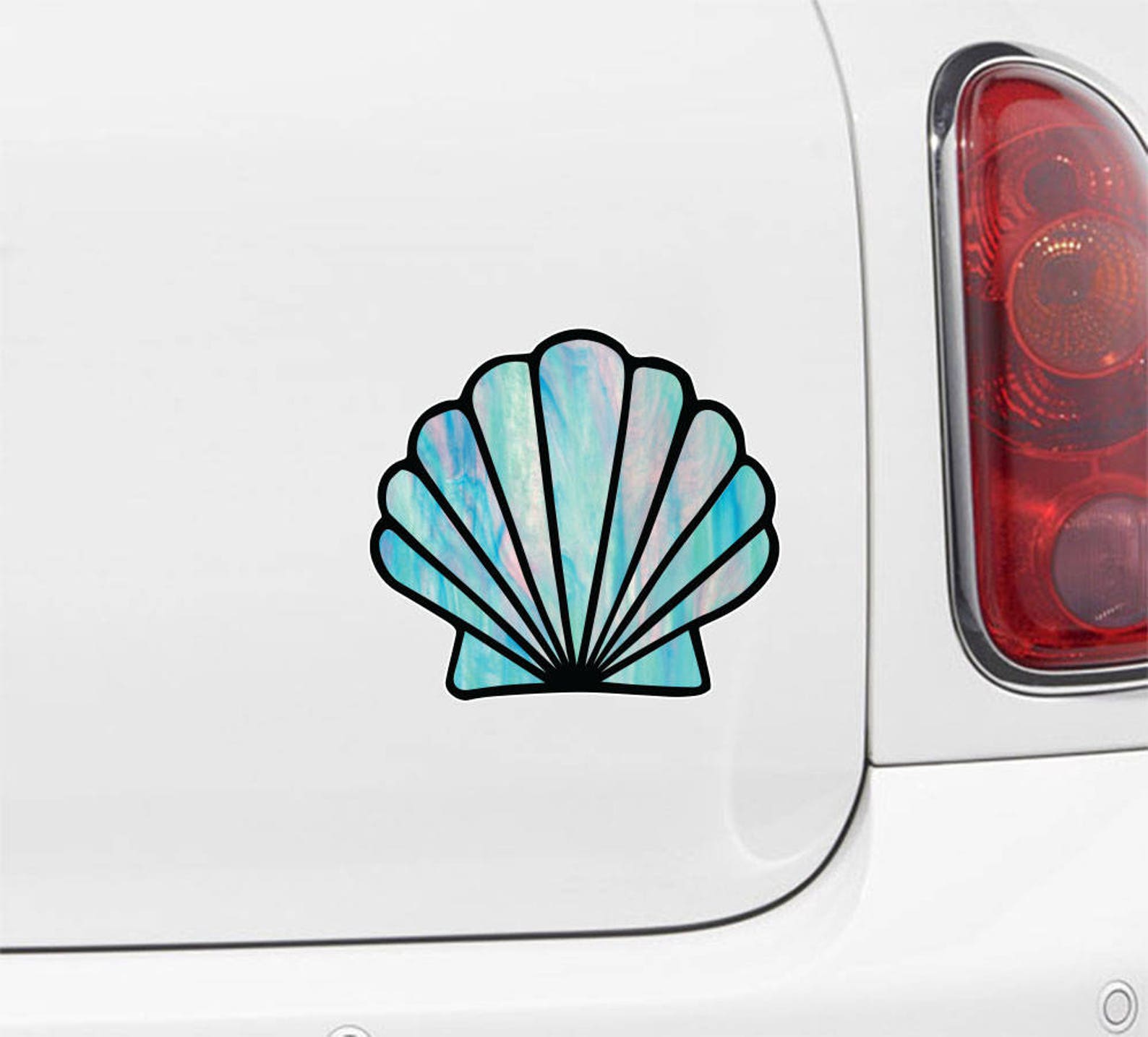 CLR:CAR Shell Scallop Seashell Stained Glass Style Vinyl - Etsy