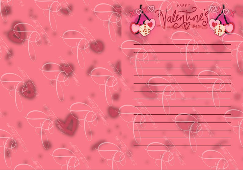 Pink Glam Valentine’s Day Card – Cute Heart & Gift Design | Printable ...