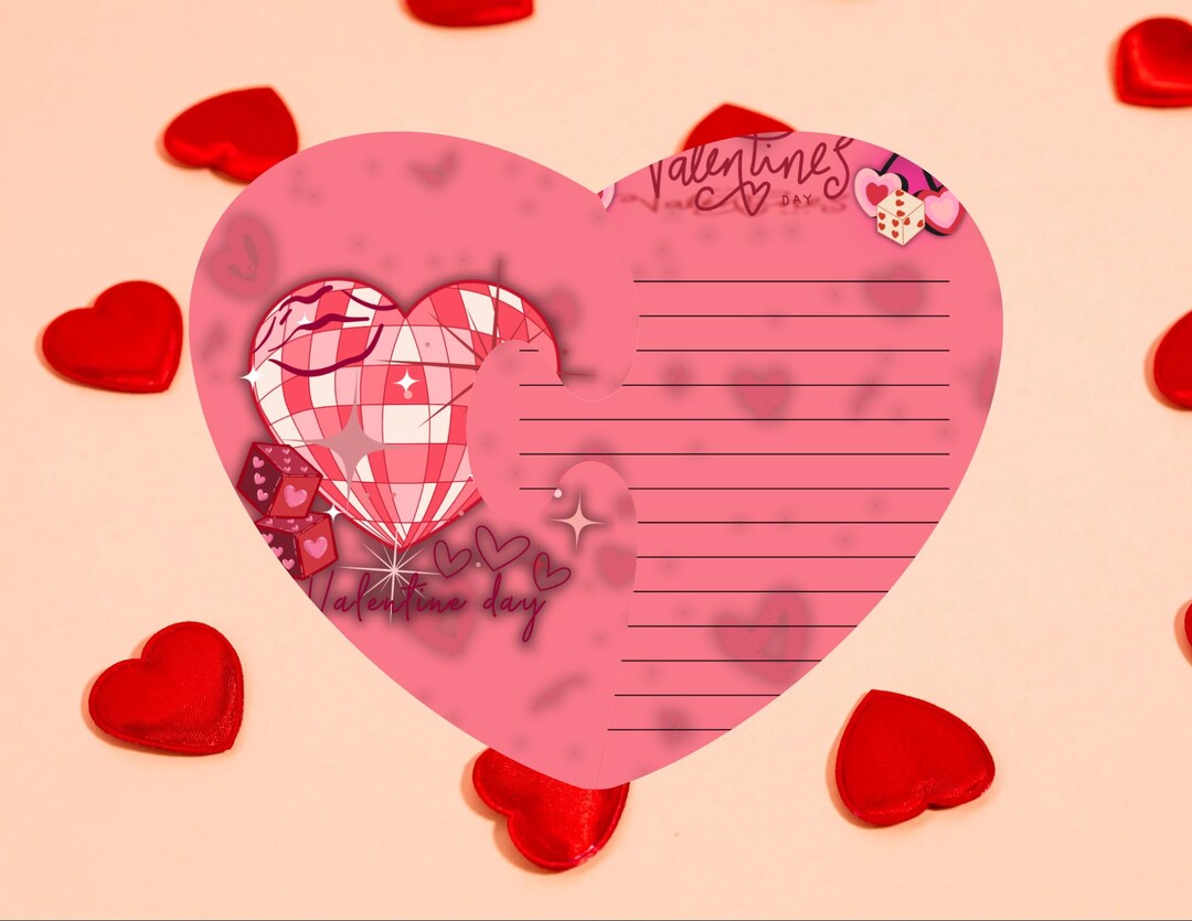 Pink Glam Valentine’s Day Card – Cute Heart & Gift Design | Printable ...