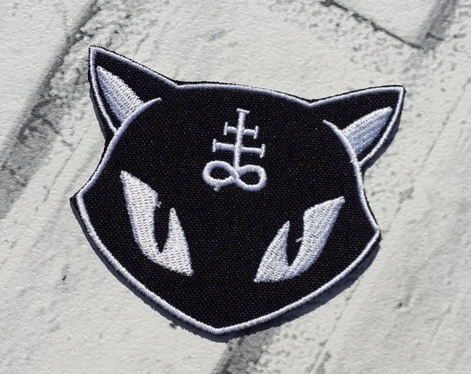 Cats Head With Leviathan Cross Embroidered Patch Applique - Etsy Sweden