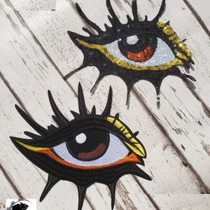 Large Eye Embroidered or Sequin Patch Applique Very Gothic Emo Punk - Etsy