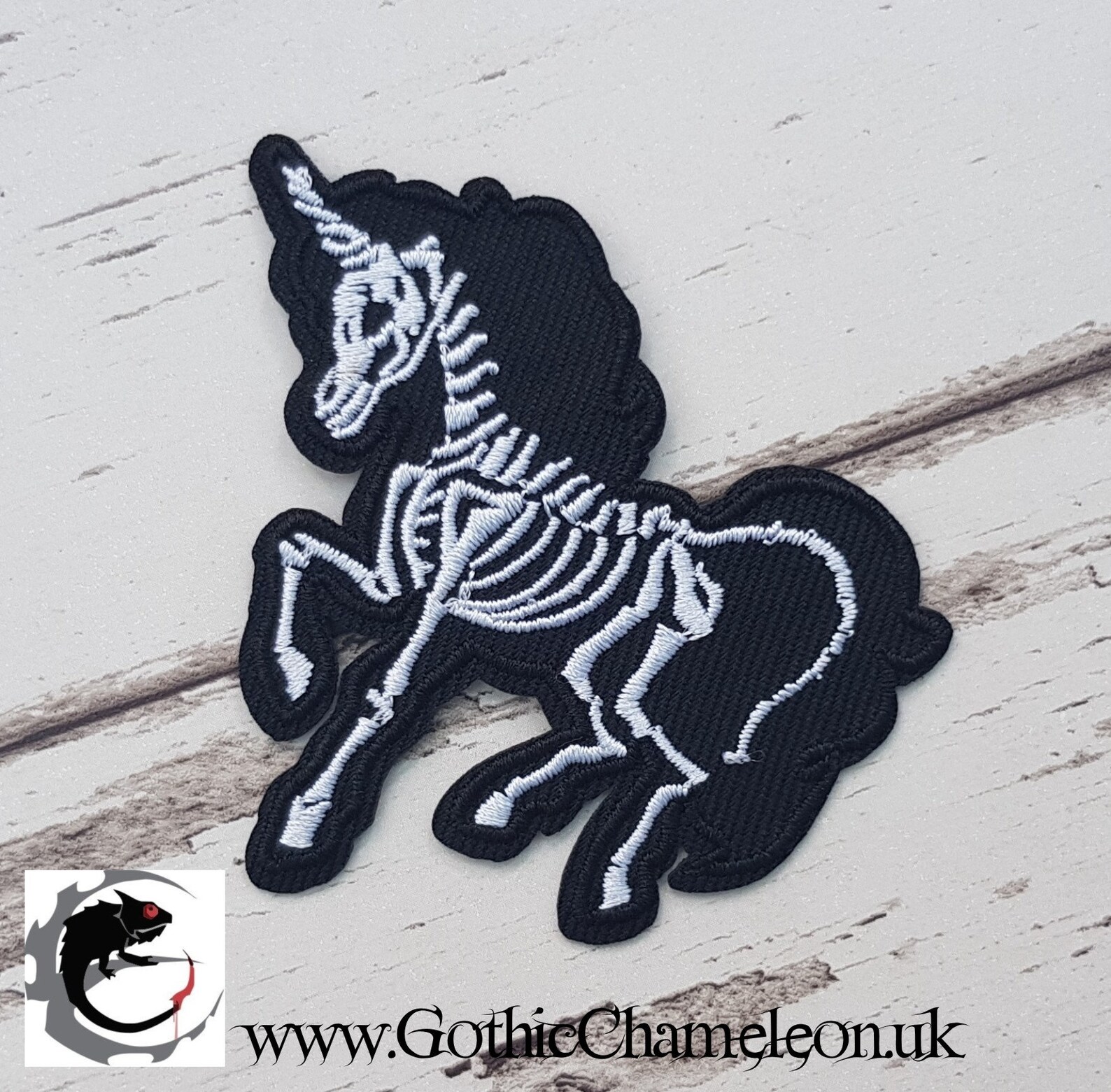 Unicorn Skeleton Embroidered Patch Applique Gothic Emo Punk - Etsy UK