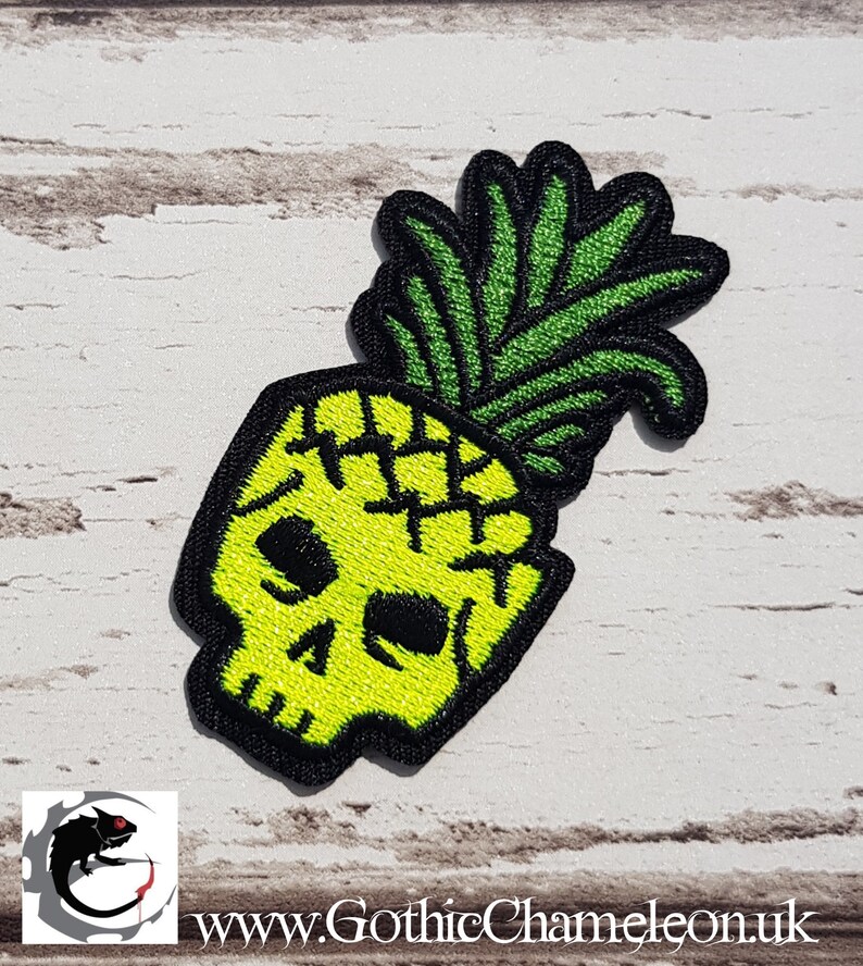 Pineapple Skull Embroidered Patch Applique Gothic Emo Punk - Etsy Australia