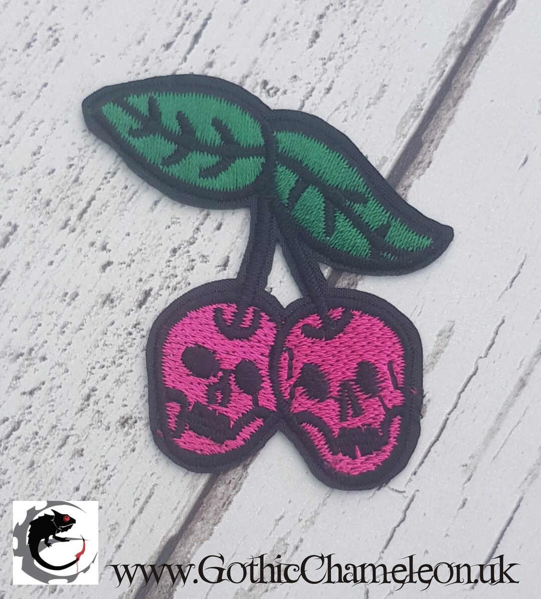 Cherry Skulls Embroidered Patch Applique Gothic Emo Punk - Etsy