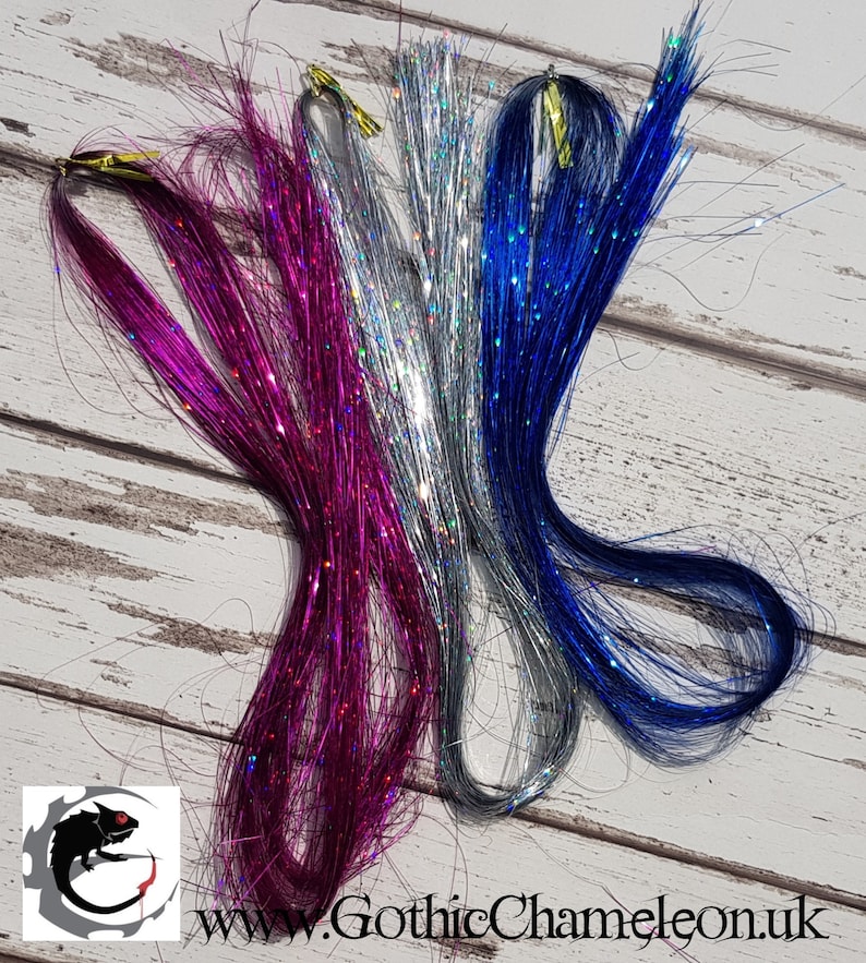 Clip in 19 Inch Tinsel Hair Extension 9 Colors Ready to Ship - Etsy UK