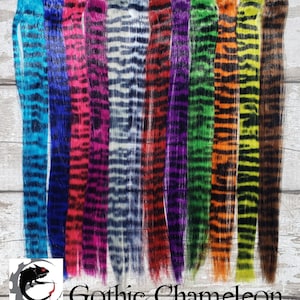 Zebra Tiger Stripe Clip in 18 Inch Hand Made Hair Extension 12 Colours ...