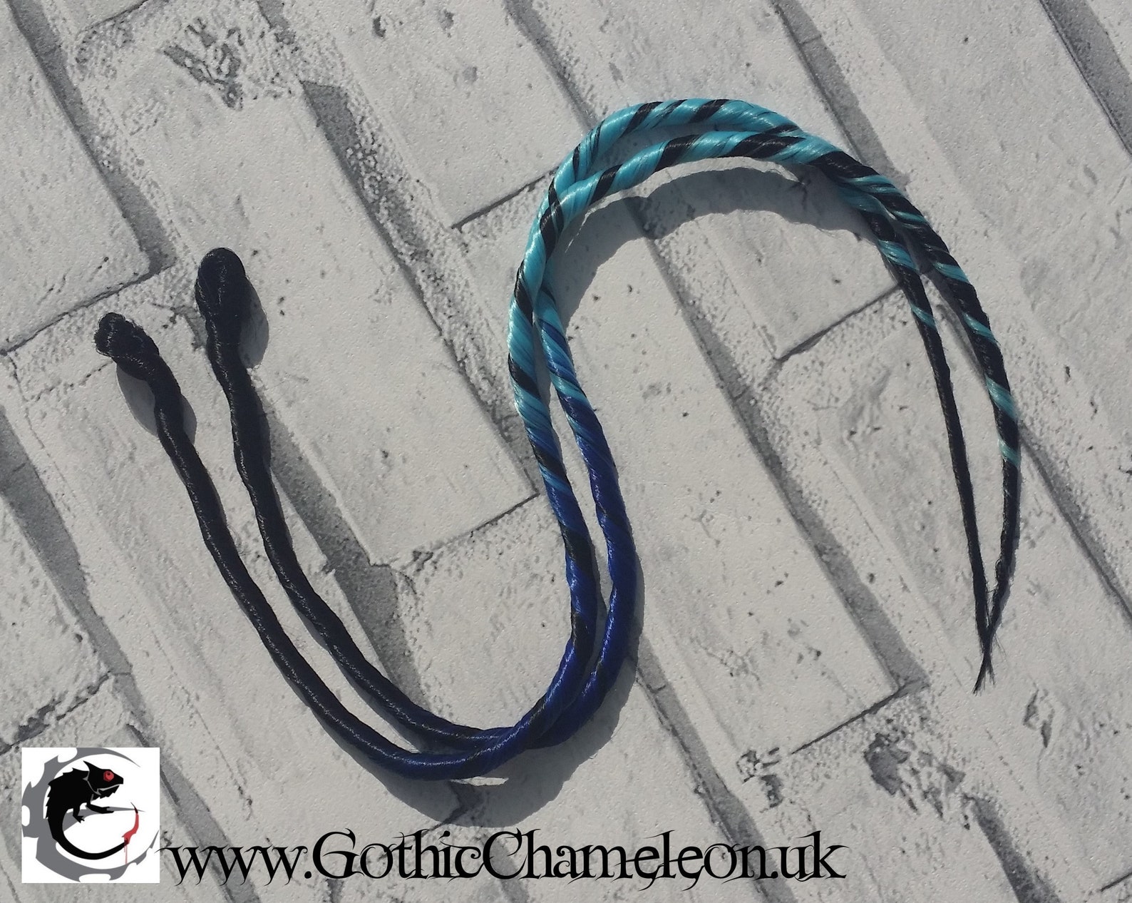 Single Ended Dreads Black & Blue Transitional Ombre up to 24 Inches ...