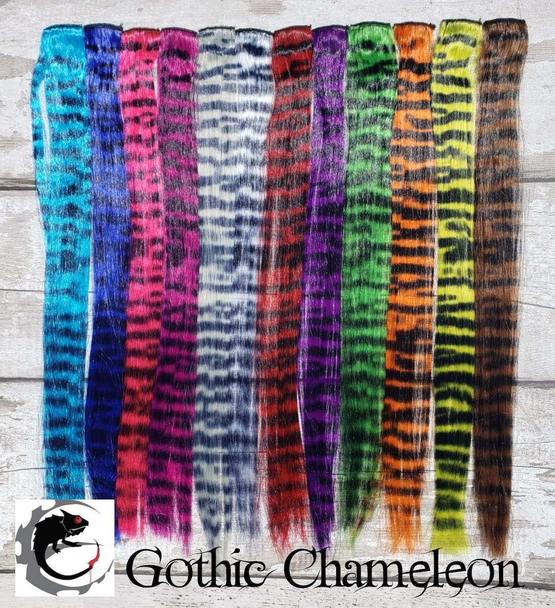 Zebra Tiger Stripe Clip in 18 Inch Hand Made Hair Extension 12 Colours ...