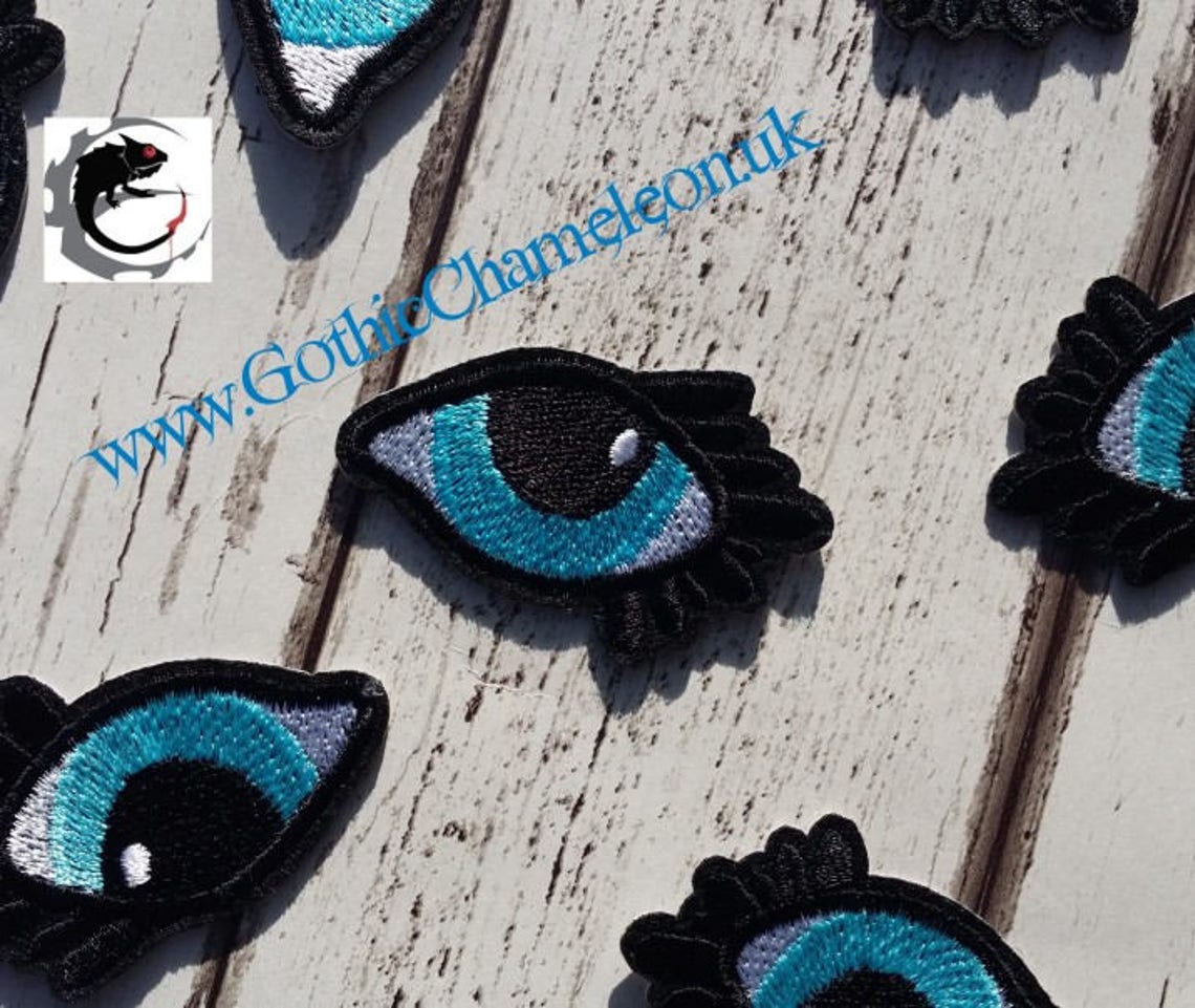 Blue Evil Eye Embroidered Patch Applique Very Gothic Emo Punk - Etsy UK