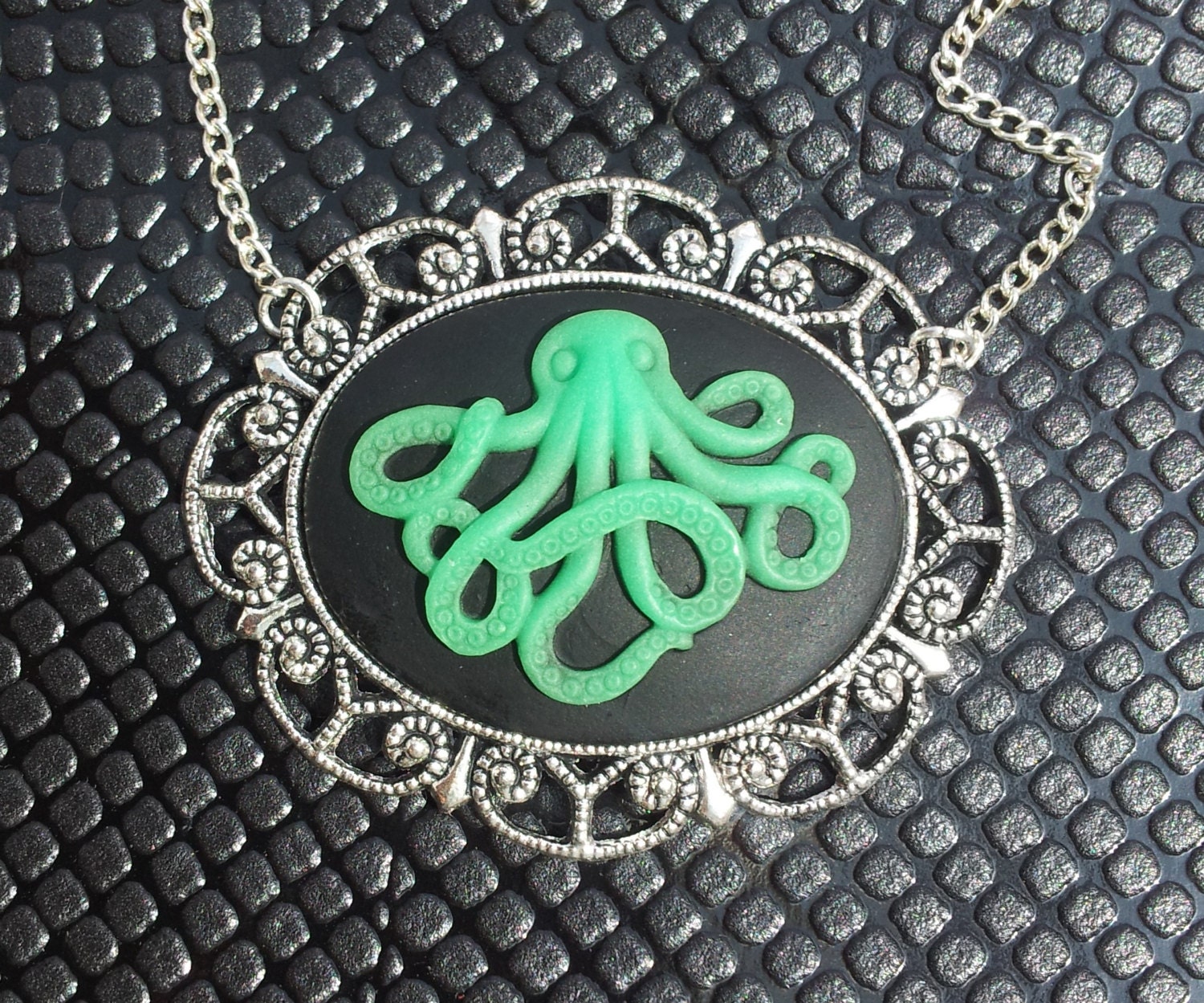 Handmade Cthulhu Octopus Pendant on a Silver Plated Chain - Etsy UK