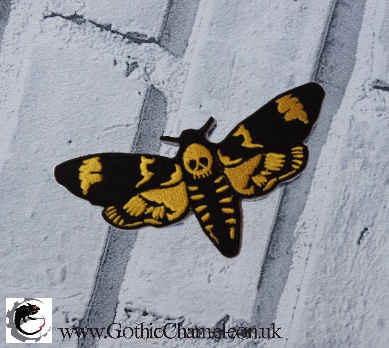 Deaths Head Moth Embroidered Patch Applique Gothic Emo Punk - Etsy UK