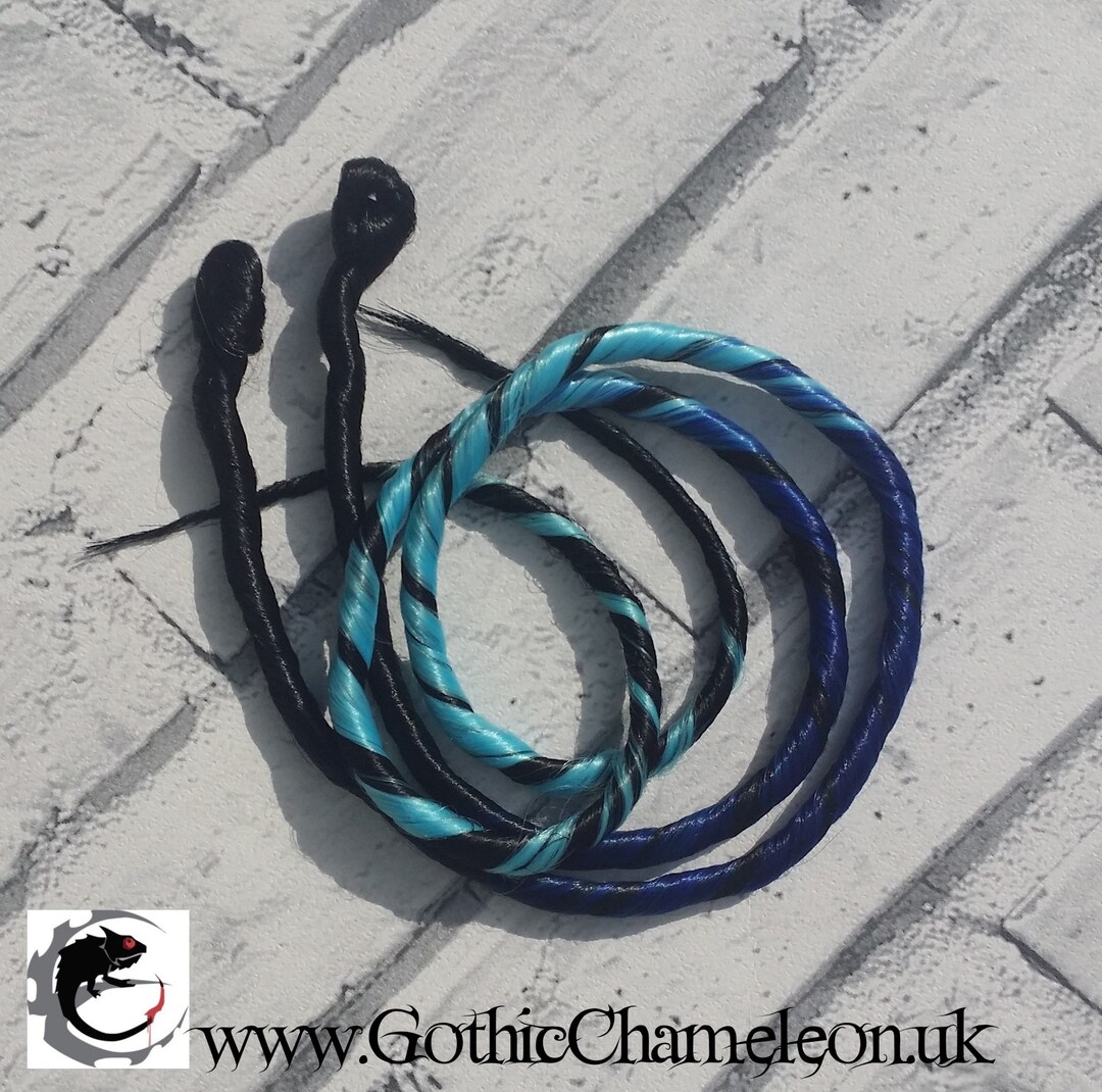 Single Ended Dreads Black & Blue Transitional Ombre up to 24 Inches ...