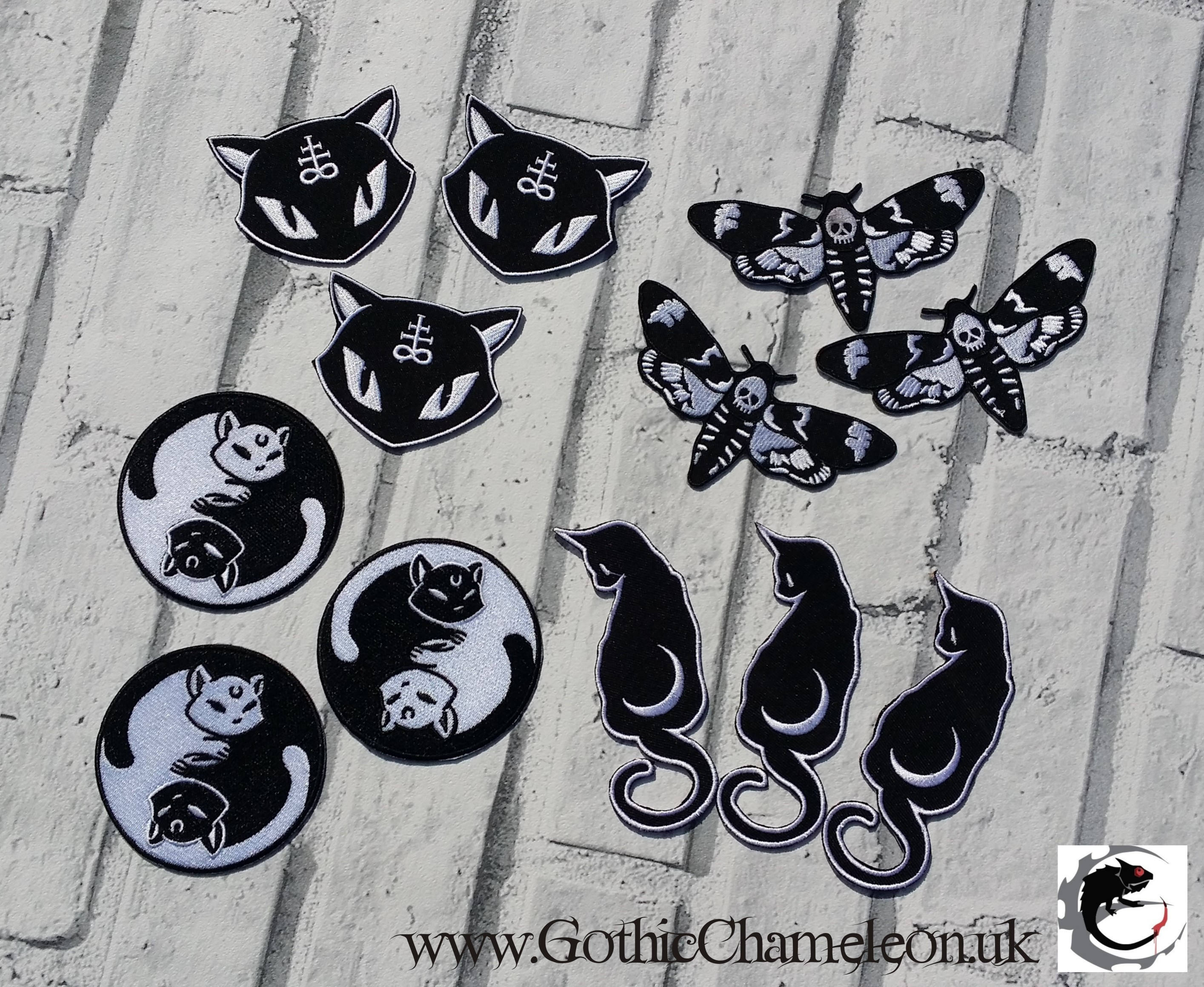 Deaths Head Moth Embroidered Patch Applique Gothic Emo Punk - Etsy UK