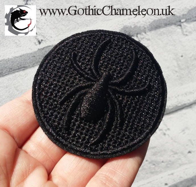 Stunning Black Widow Spider Embroidered Patch Applique Very - Etsy UK