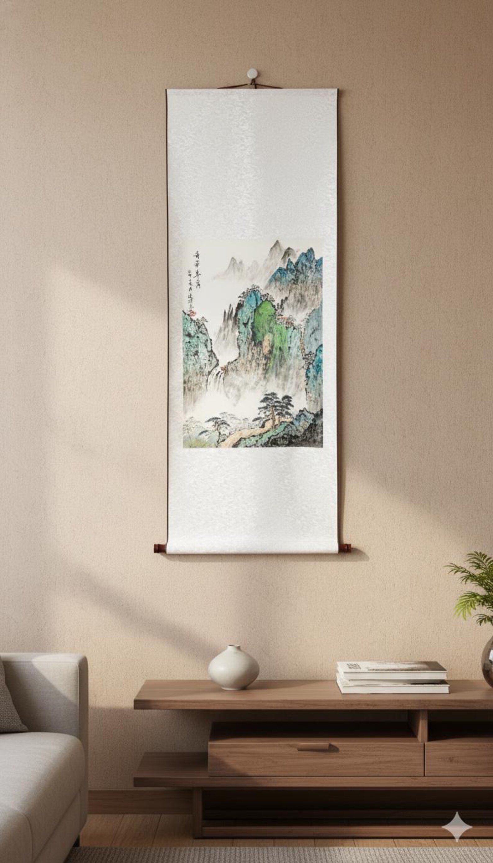 Hand Painted Chinese Painting Art / Ink Art - Landscape With Customized ...