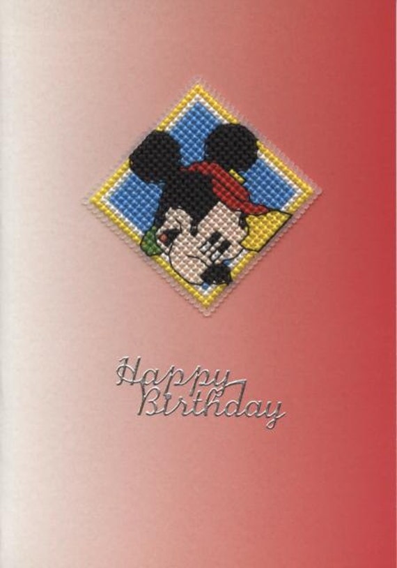 Mickey Mouse Happy Birthday Card | Etsy