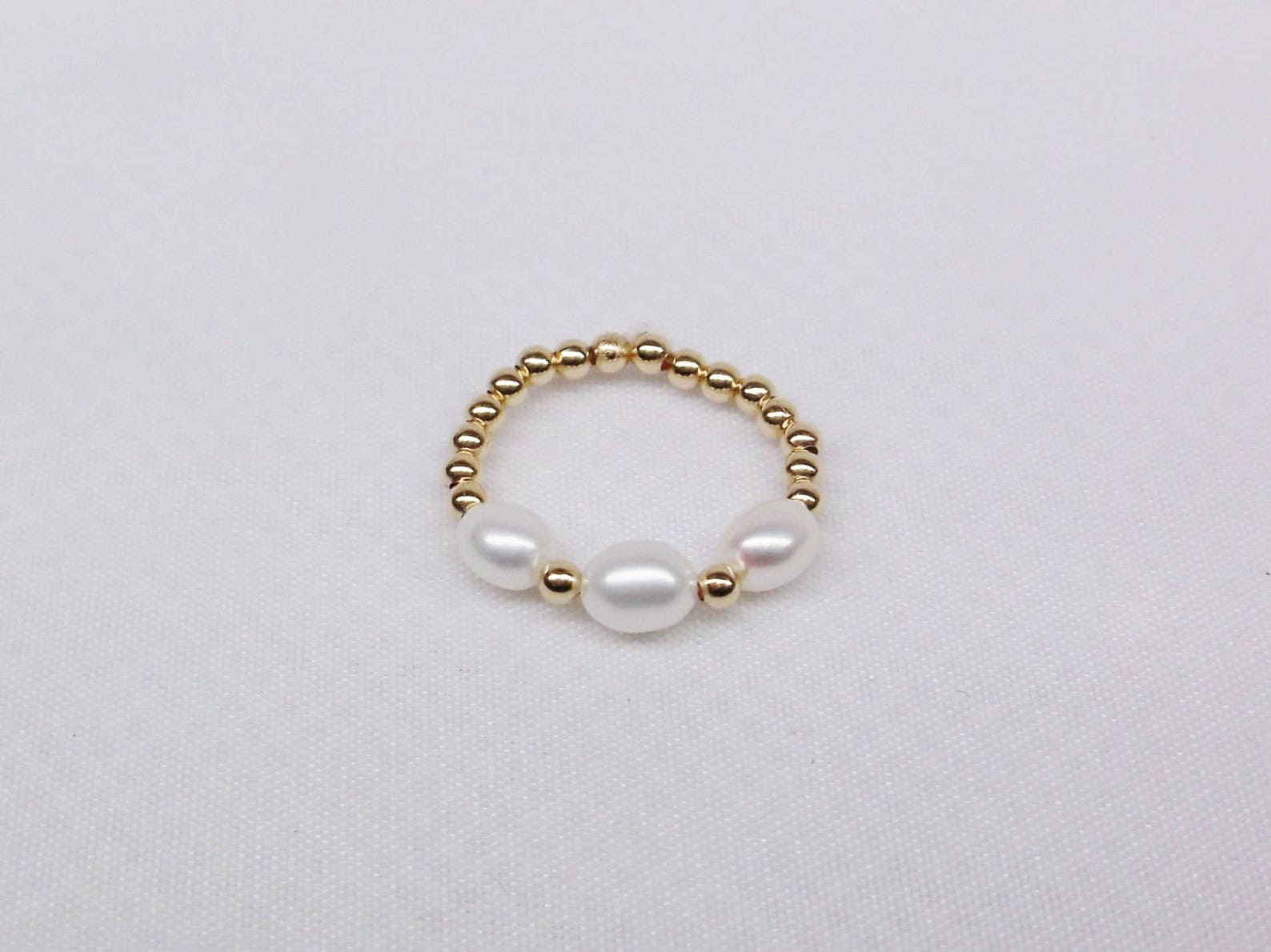 Gold Filled Toe Ring White Pearl Toe Ring Gold Toe Ring Big | Etsy