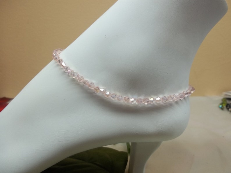 Pink Crystal Anklet Pink Anklet Pink Crystal Ankle Bracelet | Etsy