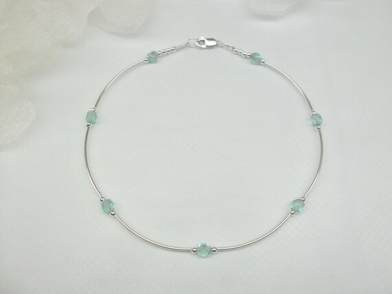Aquamarine ankle bracelet store