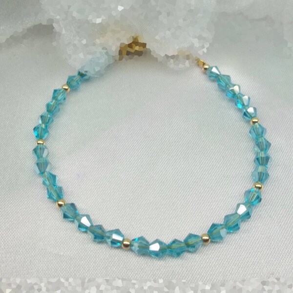 Aquamarine Anklet - Etsy
