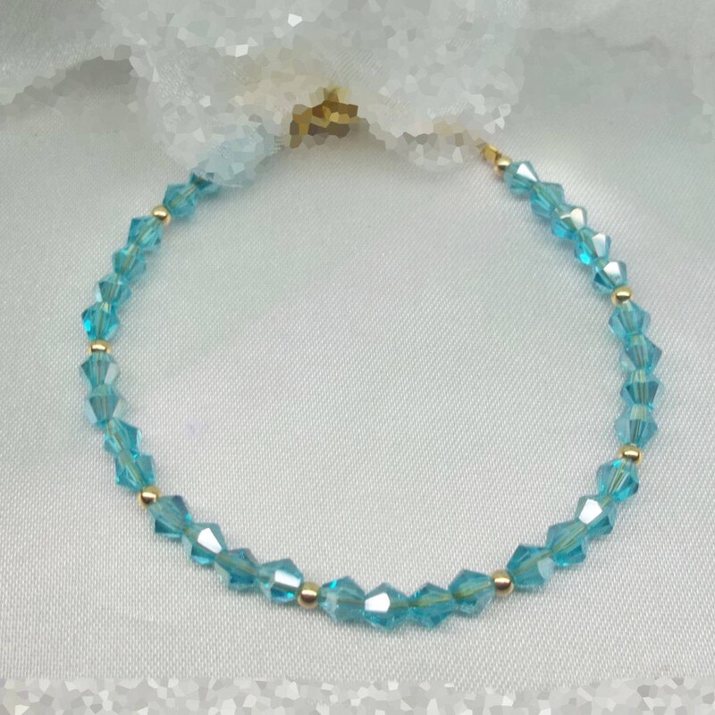 Aquamarine Anklet - Etsy