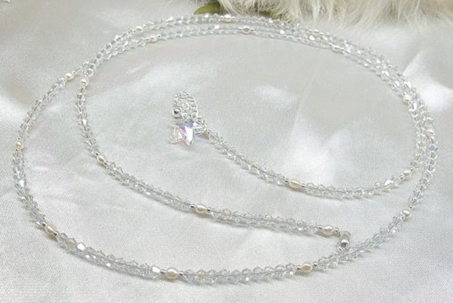 Clear Crystal Belly Chain Starfish Belly Chain White Pearl - Etsy