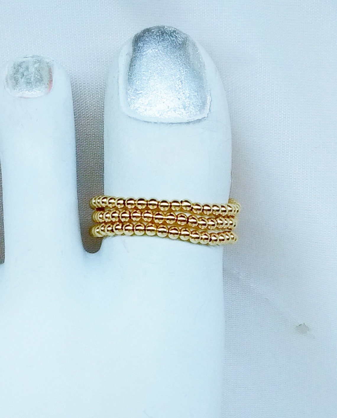 Solid 14kt Gold Toe Ring Big Toe Ring Triple Toe Ring Solid 14k Gold ...