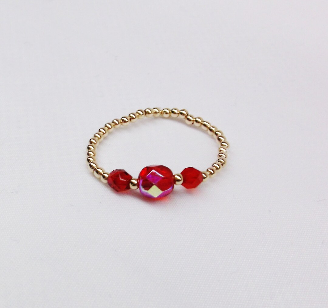 14k Gold Toe Ring Ruby Toe Ring Ruby Red Toe Ring Crystal Toe Ring Big ...
