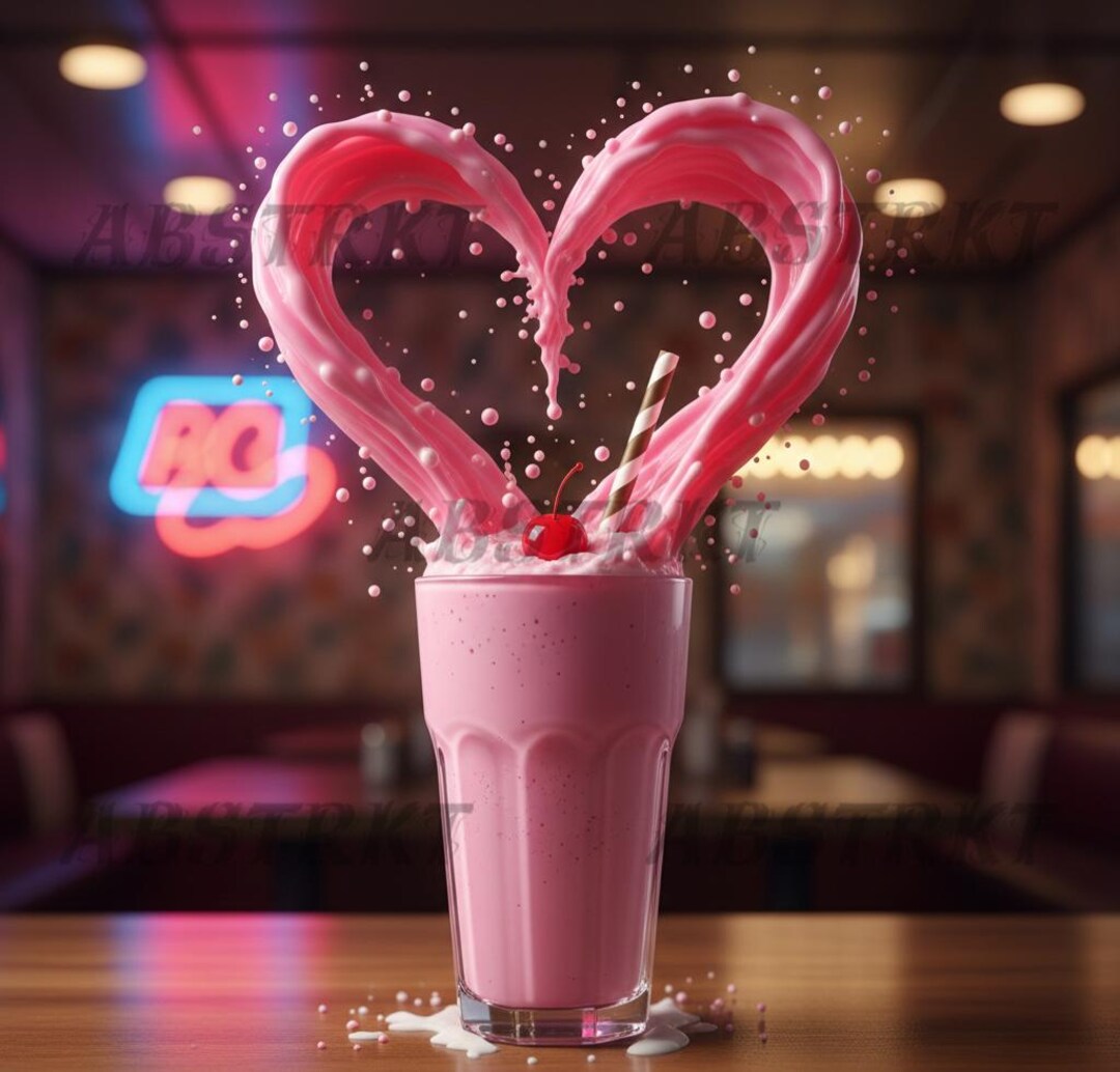 Pink Milkshake Swirl Abstract Art Print | Playful Valentine Mood | 300 ...